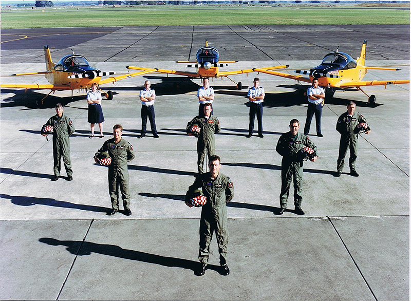 The Red Checkers Aerobatic Display team of the Royal New Zealand Air ...