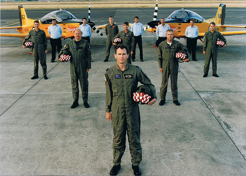 The Red Checkers Aerobatic Display team of the Royal New Zealand Air ...